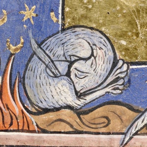 Silly Medieval Cats Art Print, 13th Century Art Print, Book ...