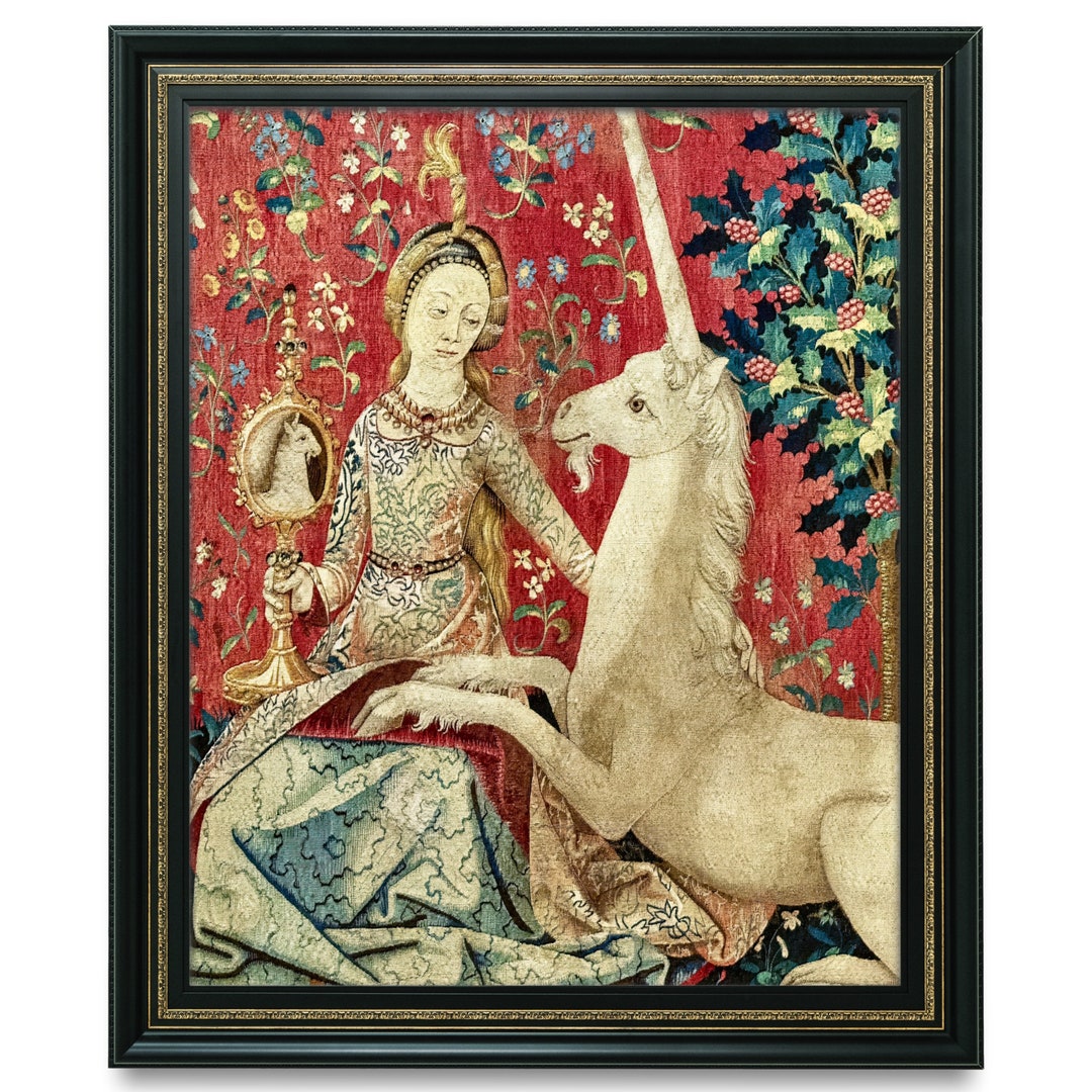 Silly Medieval Unicorn Art Print, Renaissance Unicorn Art, High Quality ...