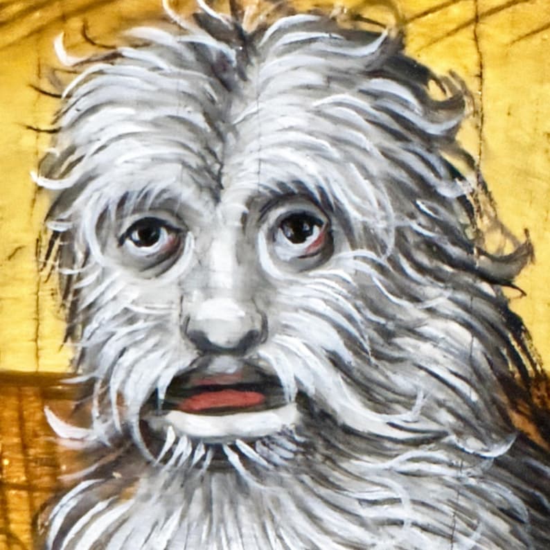 Silly Renaissance Dog, Antique Maltese Dog Painting, 1600s Weird Dog ...