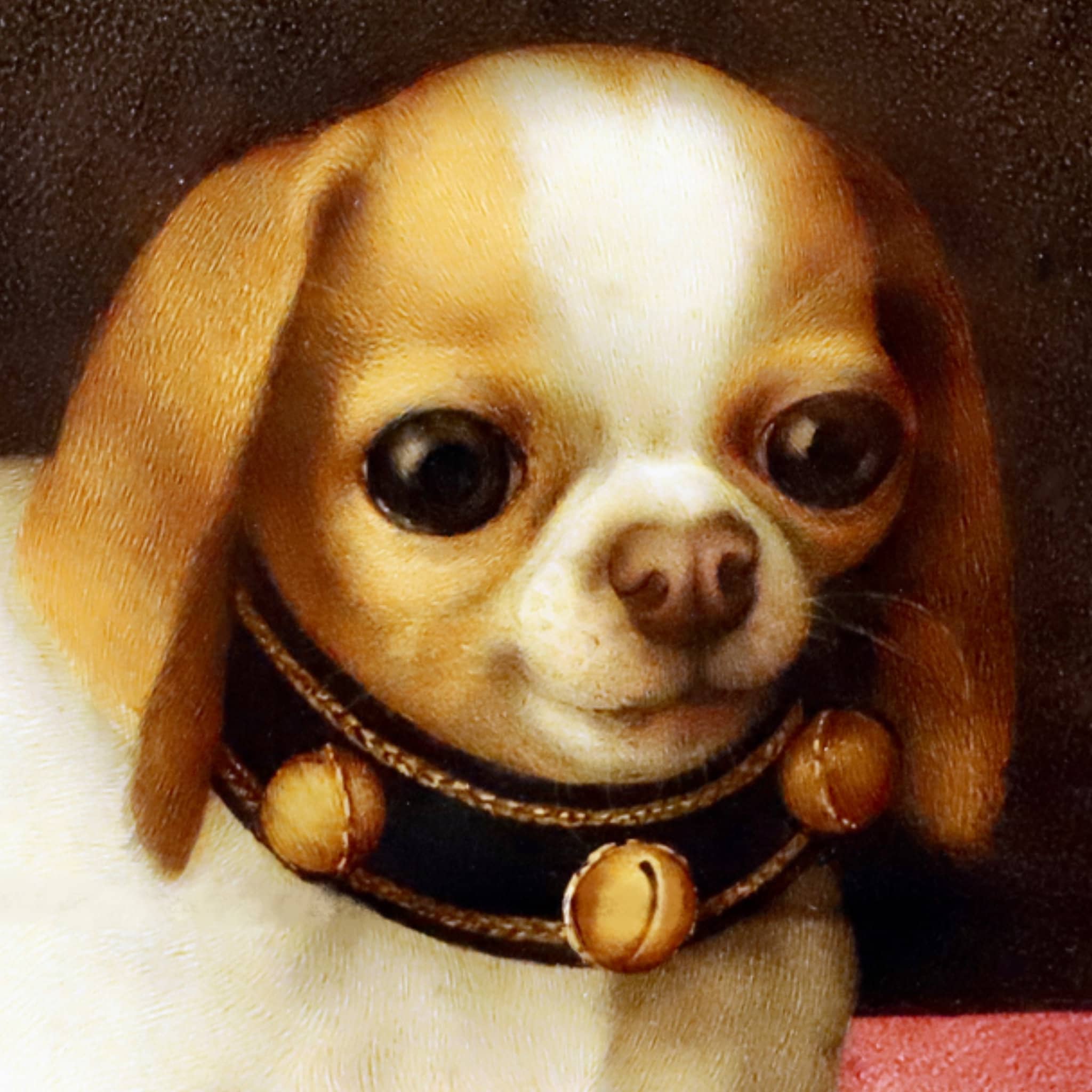 Silly Smiling Renaissance Dog, Antique Dog Painting, 1600s Little Dog ...