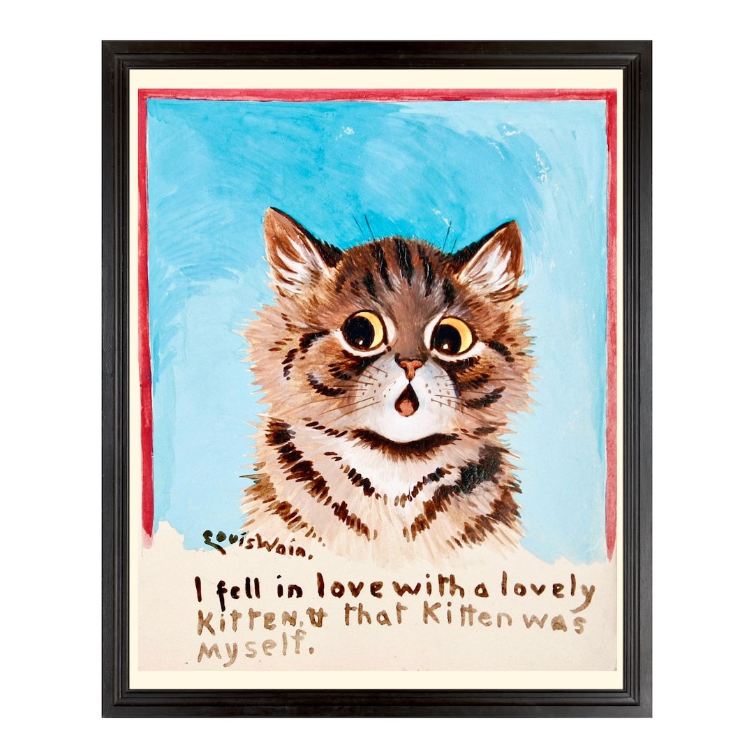 Positive Affirmation Quirky Cat Art Print, Louis Wain Kitten Art, Louis ...