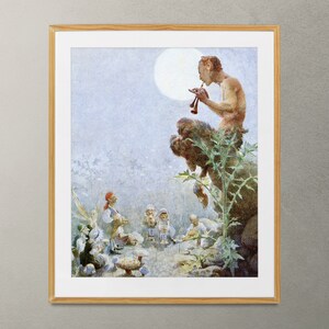 Satyr Faun Illustration, Little People of the Moon, Reproduction ...