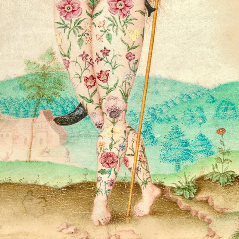 Pictish Woman With Tattoos, 16th Century Art, Pict, Flower Tattoos ...