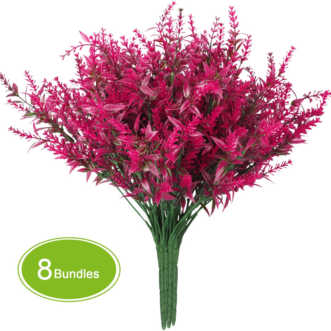 Artificial Flowers Fake Plants Decor 8 Red Roses Boundles Vine Hanging ...