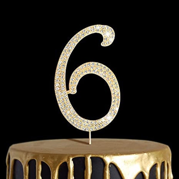 Rhinestone Number Cake Topper - Etsy