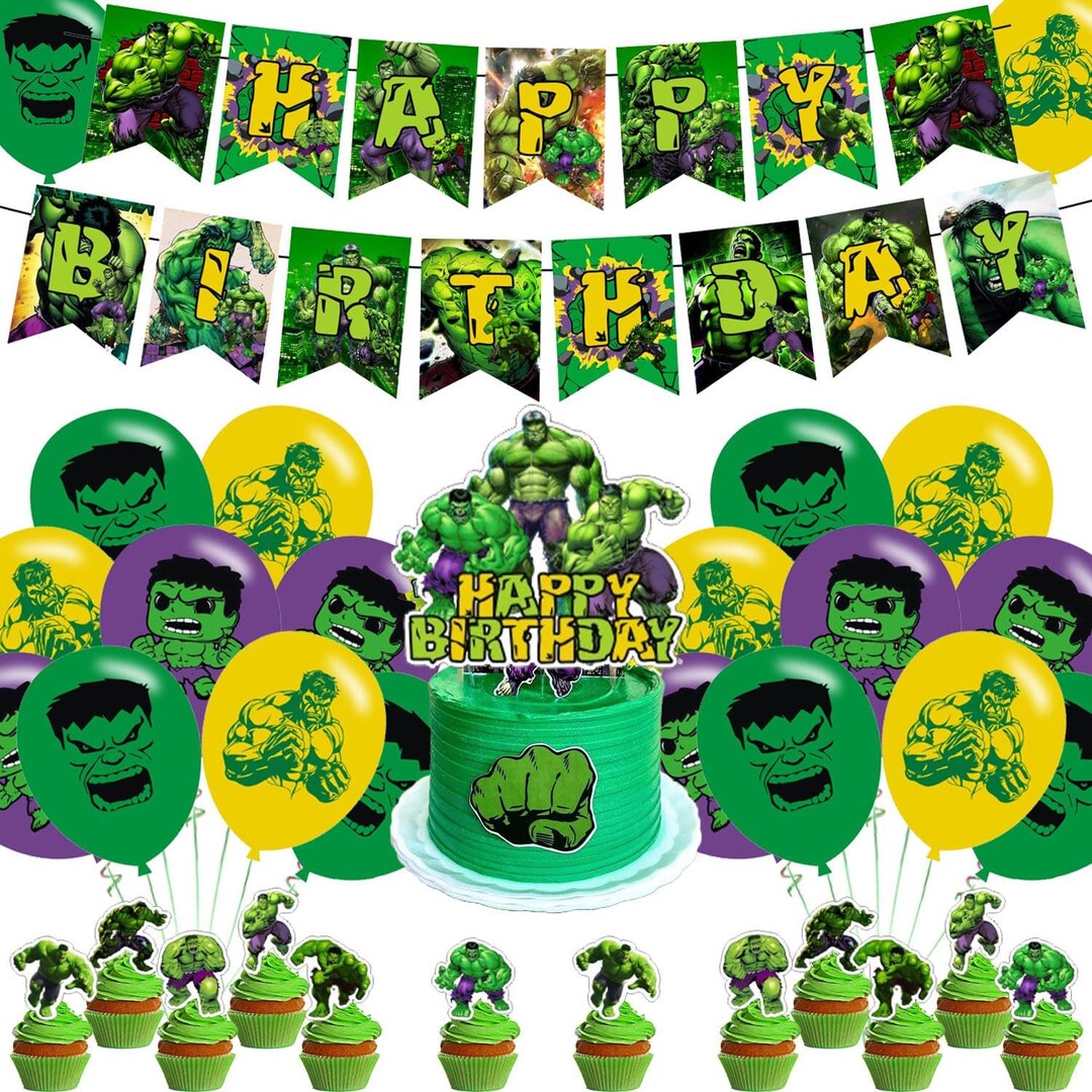 HULK Birthday Decoration,hulk Party Decorations Include Banner,cake ...
