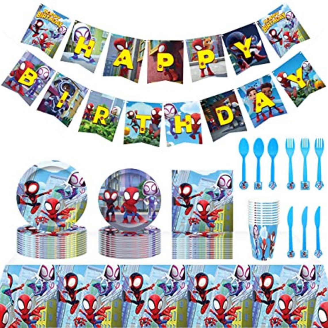 96 Pcs Spidey and His Amazing Friends Birthday Party Supplies, Spidey ...