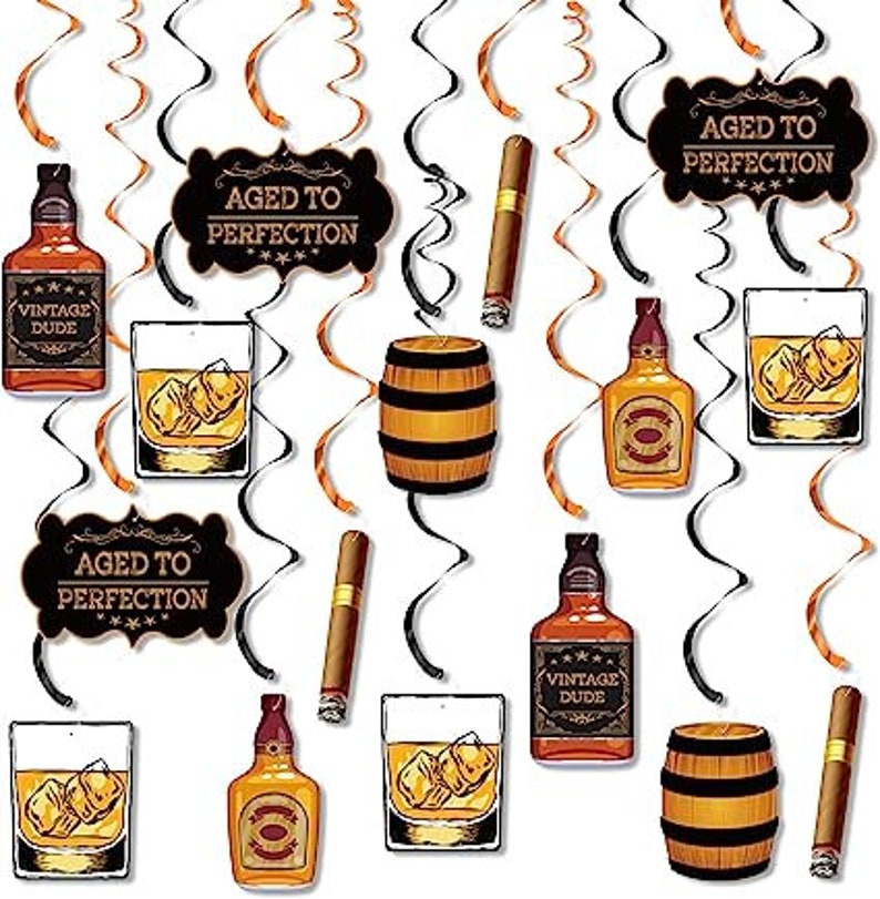 Whiskey Birthday Party Decorations For Men Aged To Perfection Party