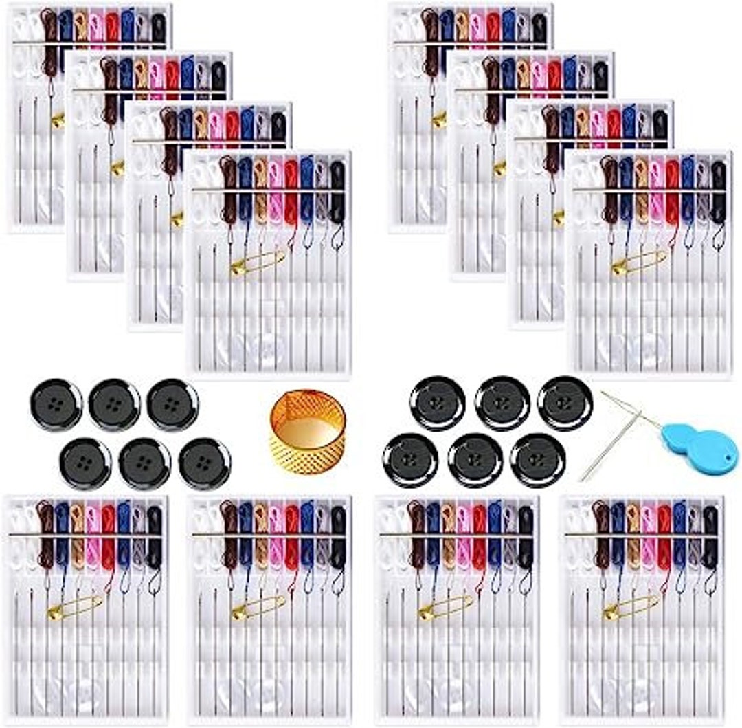 12 Boxes Home and Travel Quick Fix Sewing Kit Pre Threaded Needle Kit ...