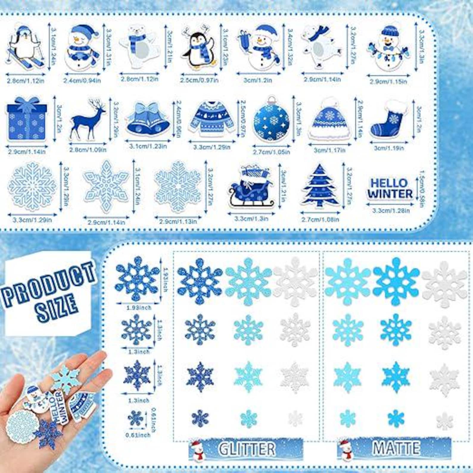 Winter Foam Stickers, 600pcs Christmas Snowflake Penguin Snowman Self ...