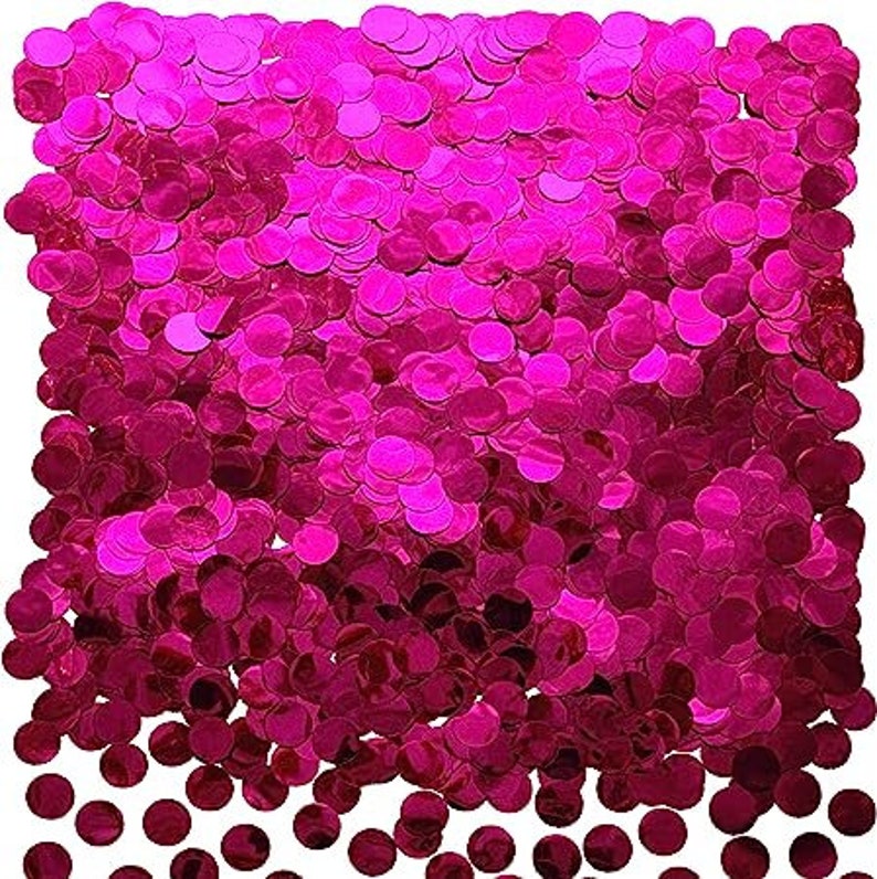 Hot Pink Foil Metallic Round Table Confetti Decor Circle Dots - Etsy
