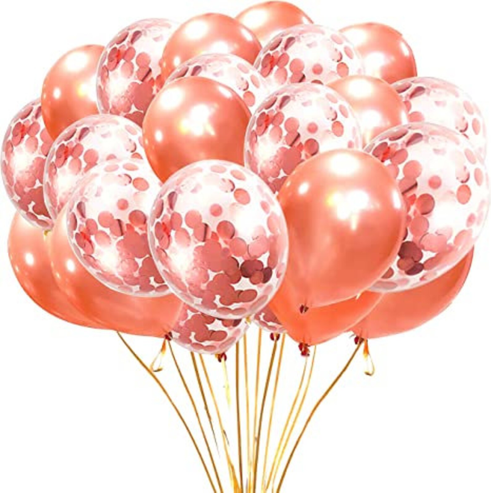 12 Inch Rose Gold Balloons and Rose Gold Confetti Balloons - Etsy