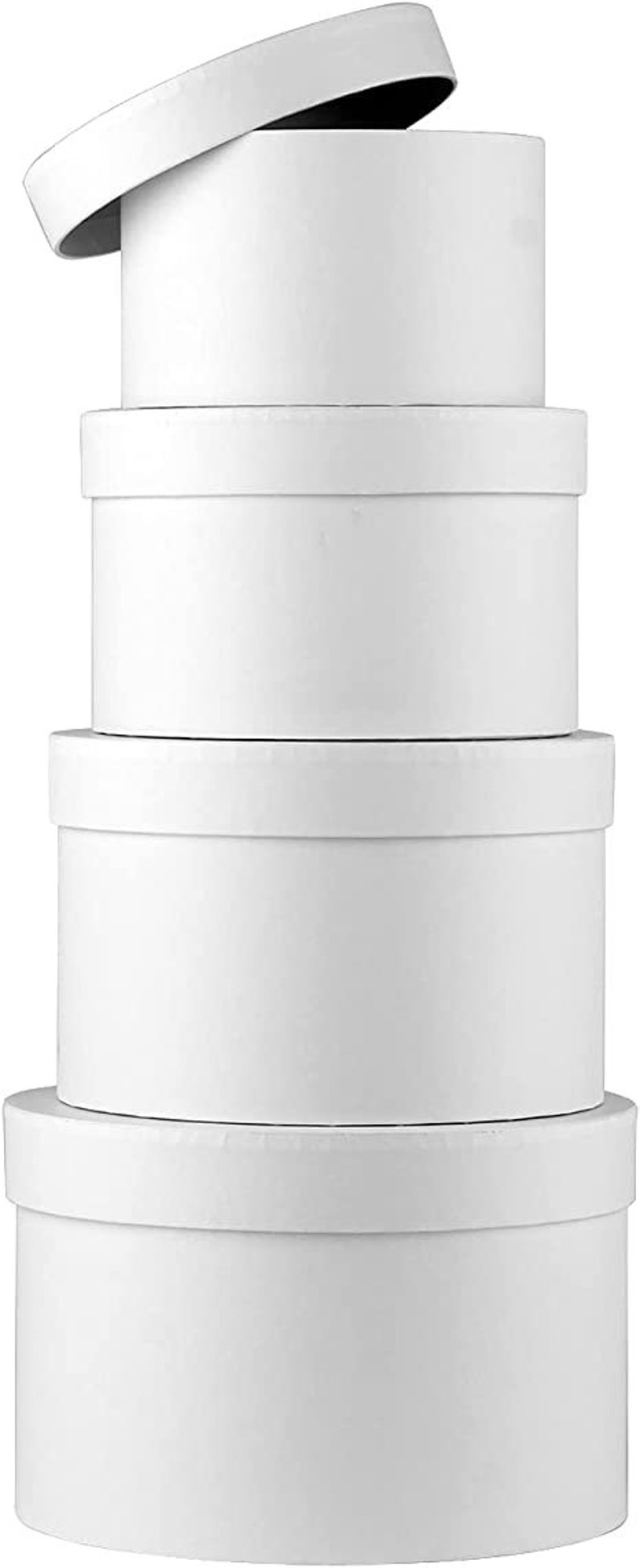 Round Gift Boxes With Lids for Favors, White Round Flower Boxes for ...