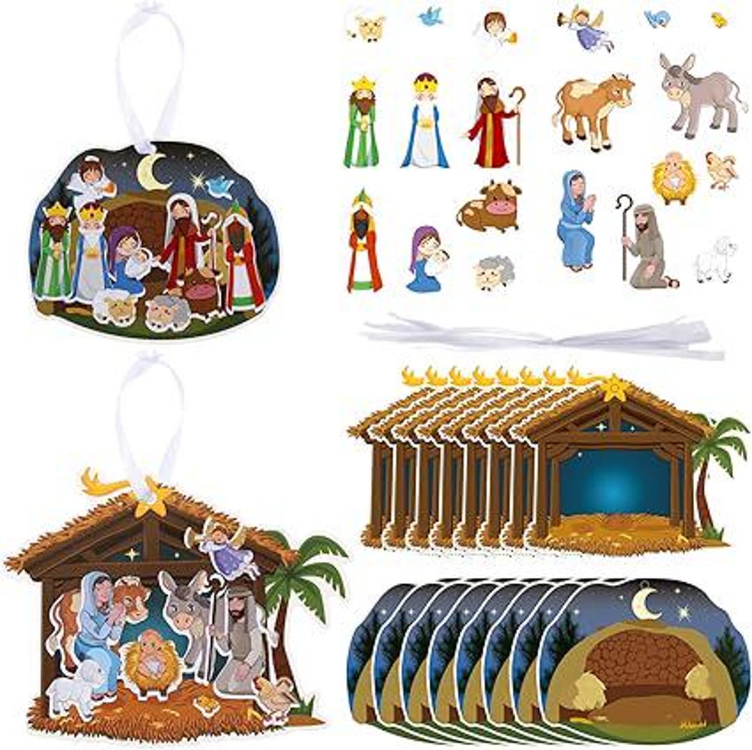 96 Sheets Make a Nativity Scene Sticker Nativity Crafts for Kids ...