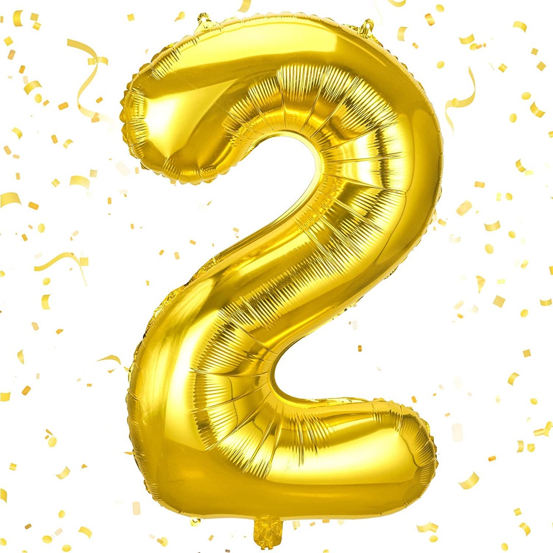 40 Inch Gold Number Balloons Foil Large Helium Number 2 Balloon - Etsy