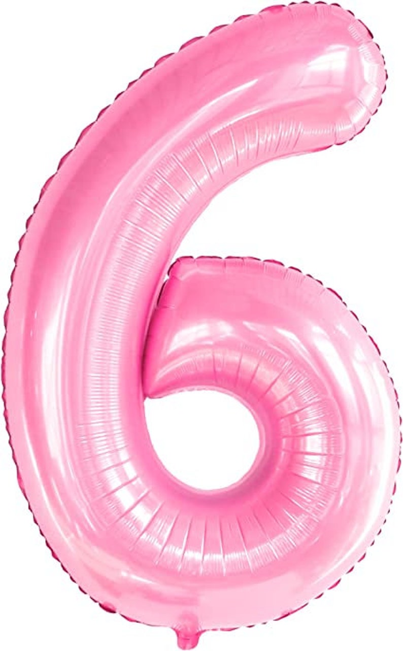 Light Pink Number 6 Balloon - 40 Inch, 6th Birthday Balloon - Etsy