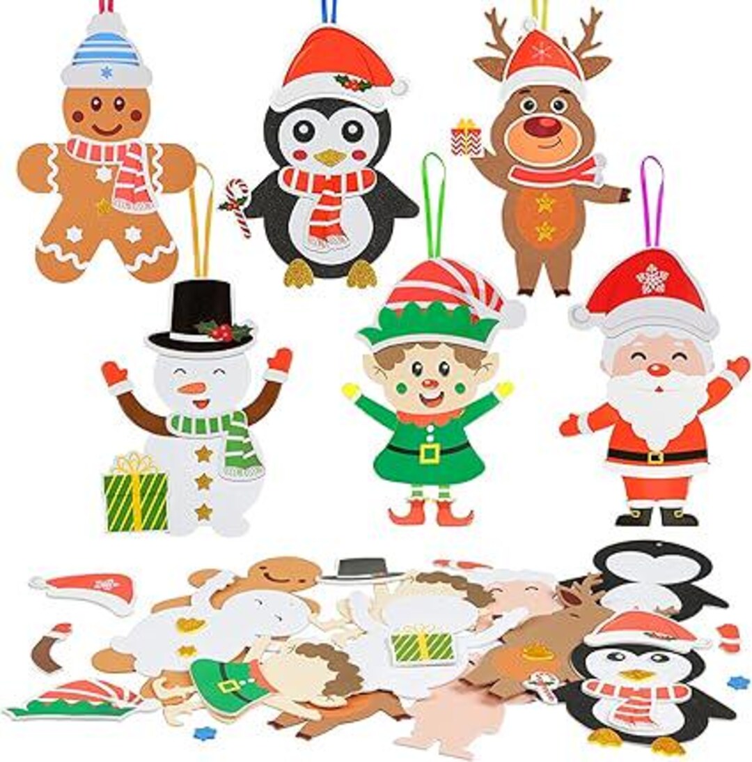 12 Pack Christmas Crafts for Kids Christmas Foam Stickers With Snowman ...