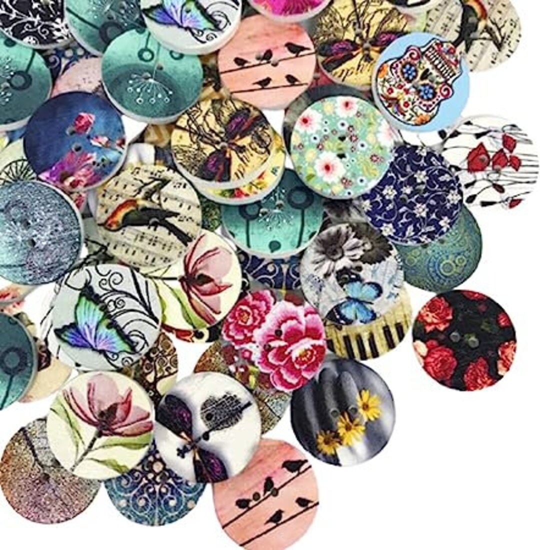 400 Pcs Wooden Buttons,many Styles Decorative Sewing Button,buttons for ...