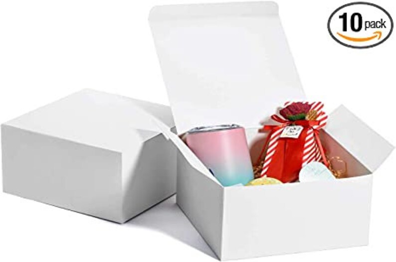 8x8x4 White Gift Box Gift Boxes With Lids 10 Pieces - Etsy