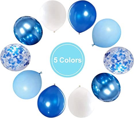 Royal Blue White Confetti Balloons 60pcs 12inch - Etsy