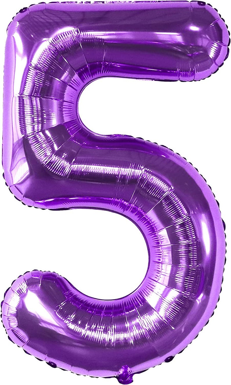 Big, Purple Number 5 Balloon 40 Inch - Etsy