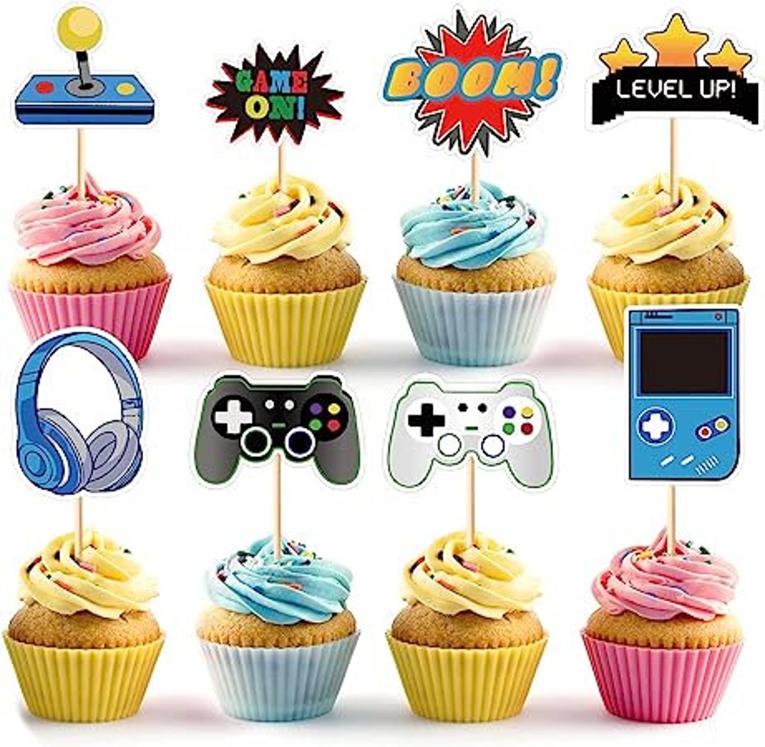 64pcs Video Game Cupcake Toppers, 8 Styles Gamer Cupcake - Etsy