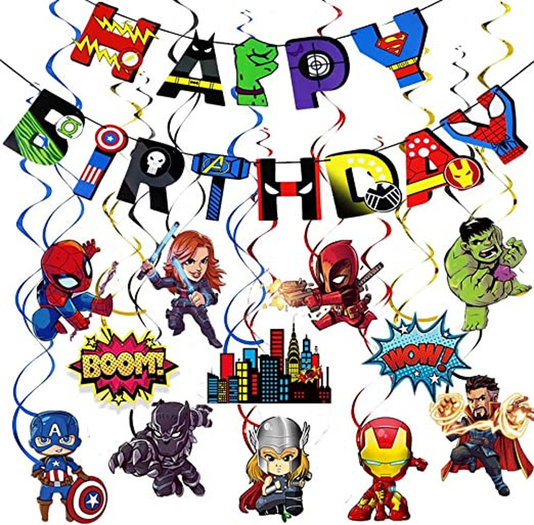 Superhero Party Supplies Decorations Superhero Party Banner Decorations ...
