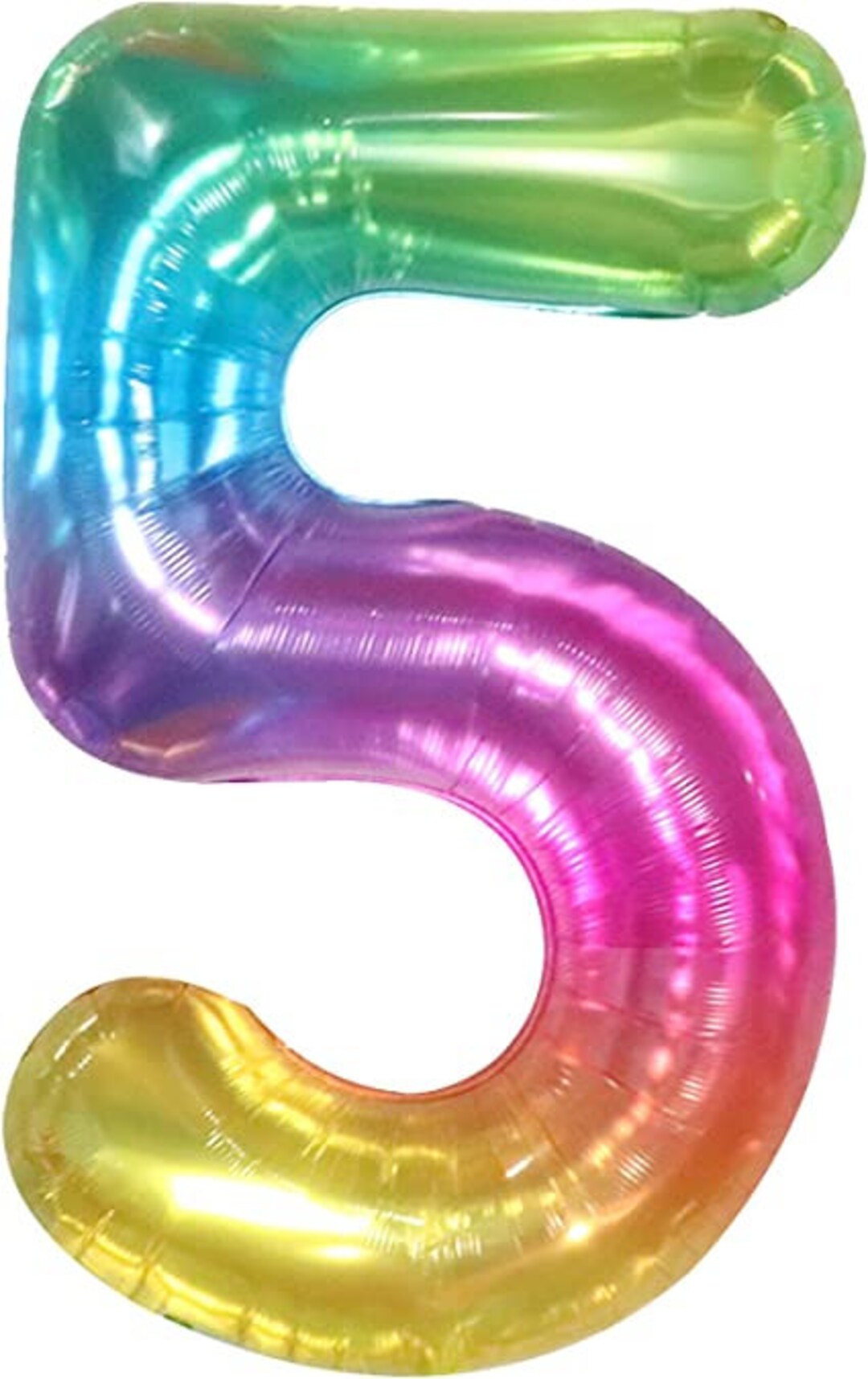 Giant Rainbow Jelly Number 5 Balloon - Large, 40 Inch | Colorful ...