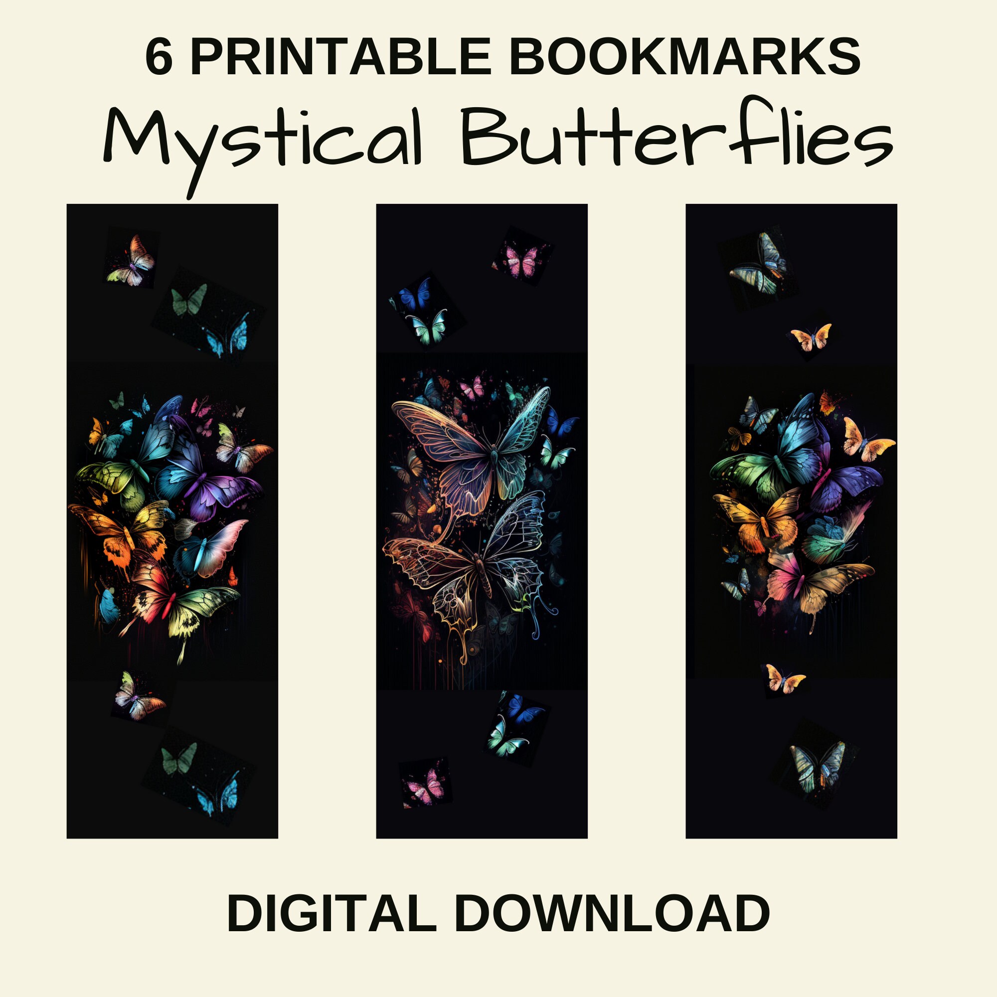 Butterfly Printable Bookmarks, Butterfly Themed Bookmarks, Butterflies ...