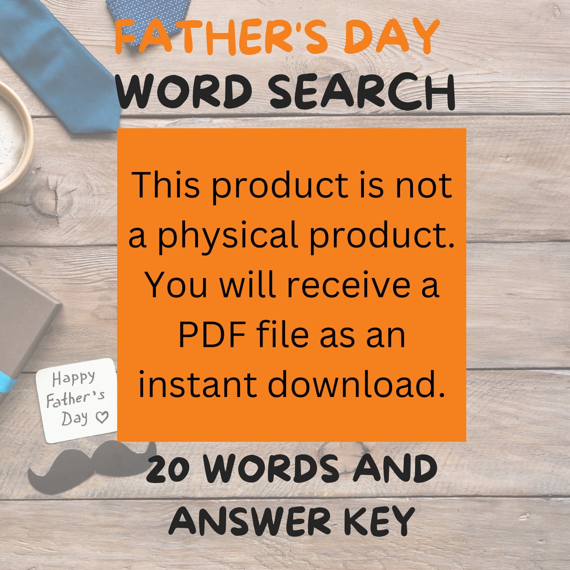 Father's Day Word Search, Word Search, Dad's Day, Instant Download, Fun ...