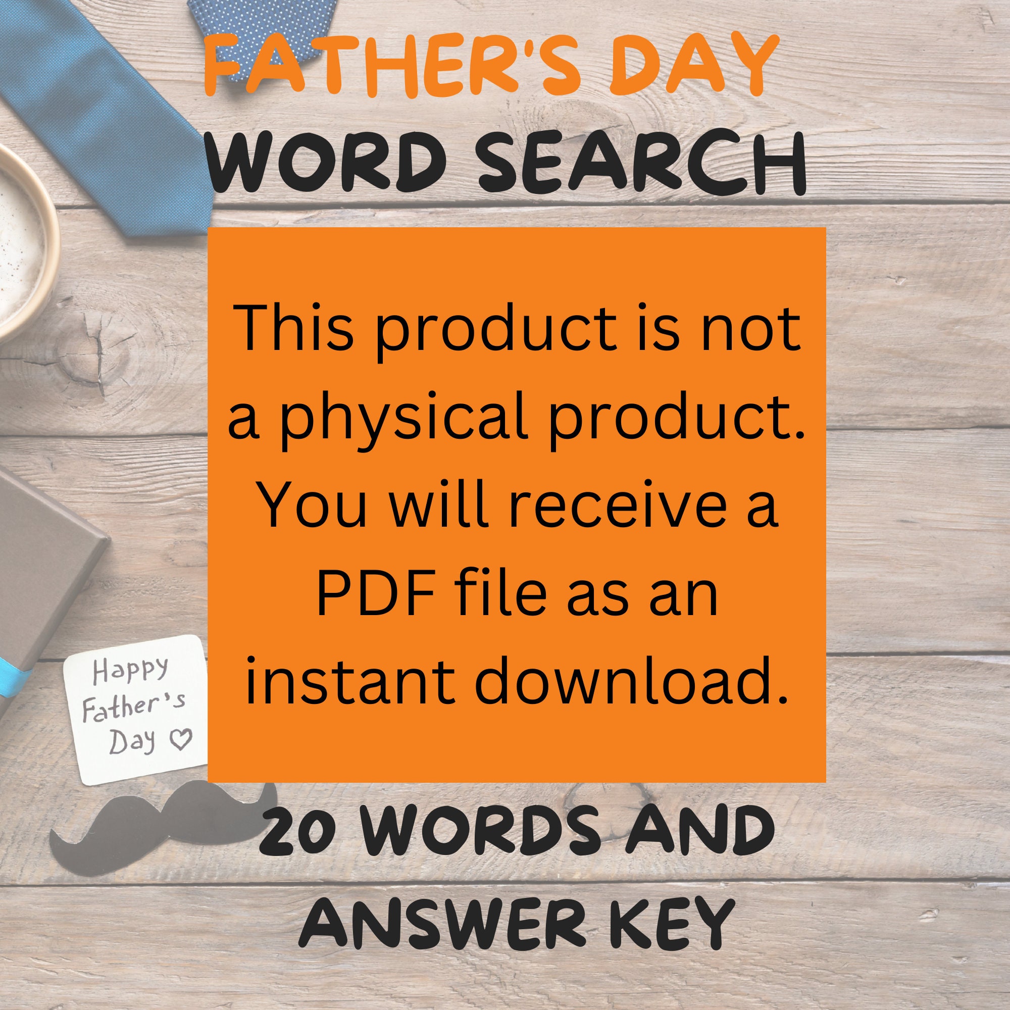 Father's Day Word Search, Word Search, Dad's Day, Instant Download, Fun ...