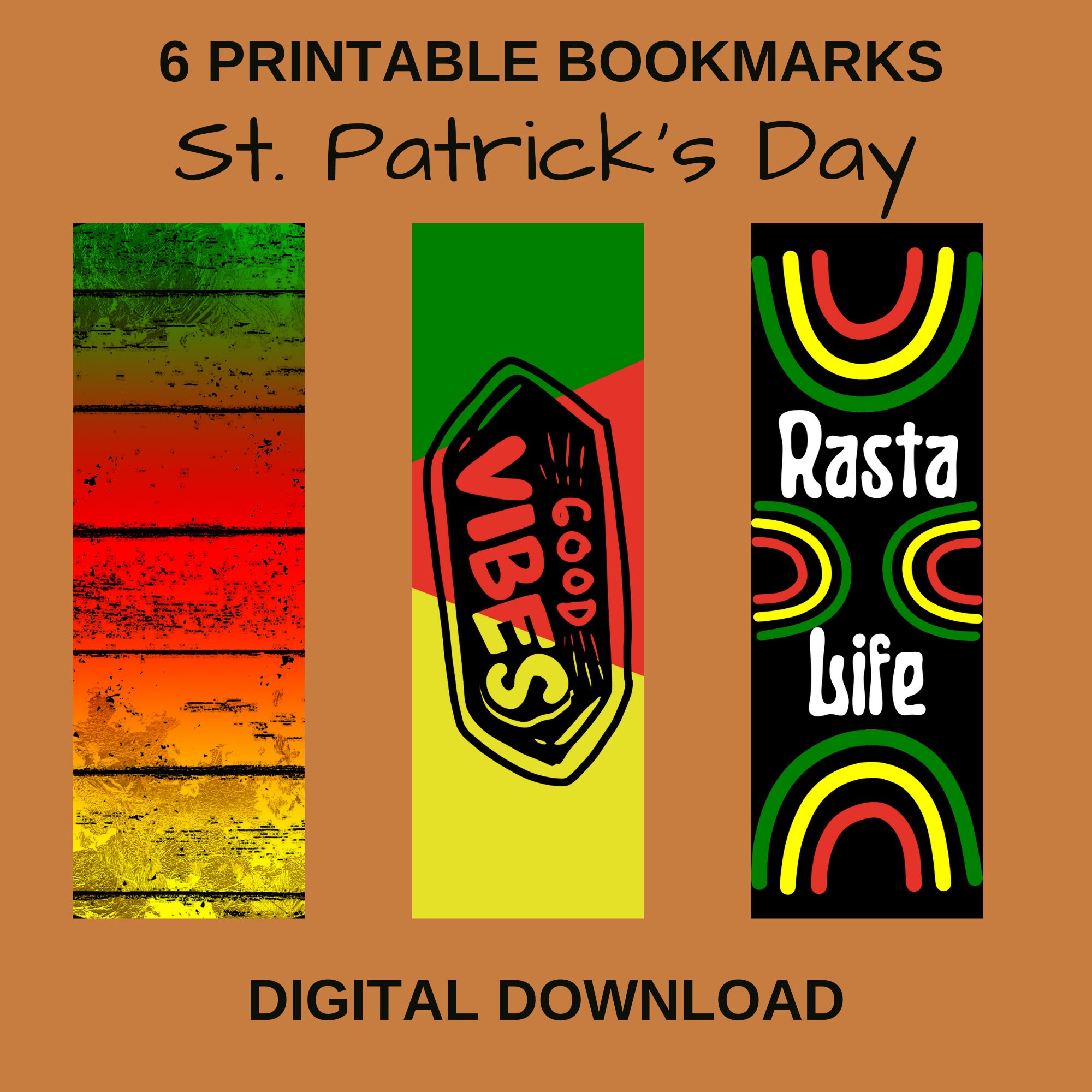 Rasta Reggae Printable Bookmarks, Rasta Reggae Themed Bookmark ...