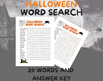 Halloween Word Search Instant Download - Etsy