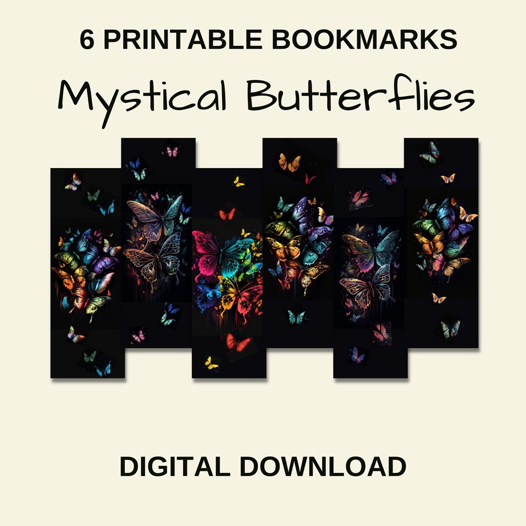 Butterfly Printable Bookmarks, Butterfly Themed Bookmarks, Butterflies ...