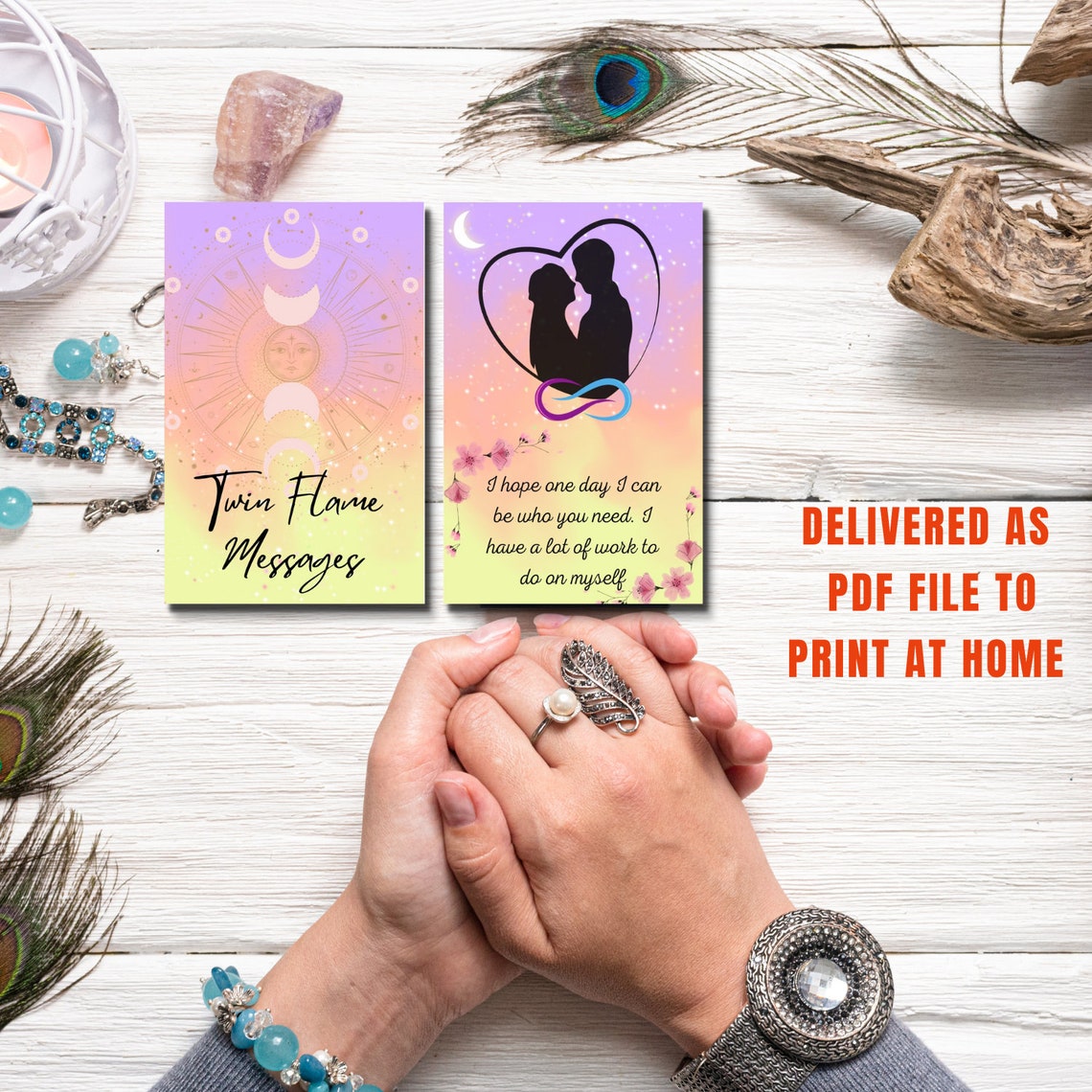 Twin Flame Oracle Cards Printable, Twin Flame Gift, Twin Flame Reading ...