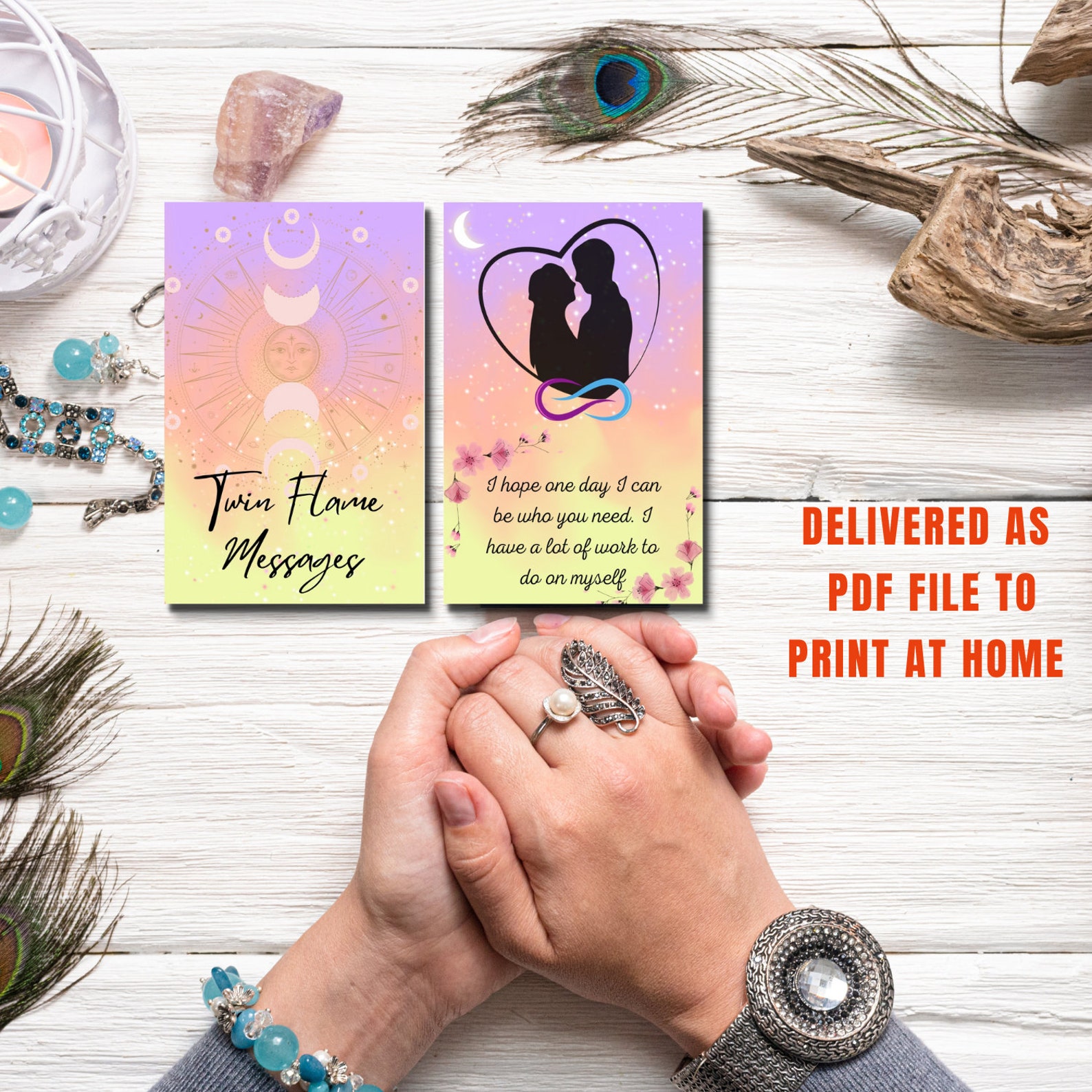 Twin Flame Oracle Cards Printable, Twin Flame Gift, Twin Flame Reading ...