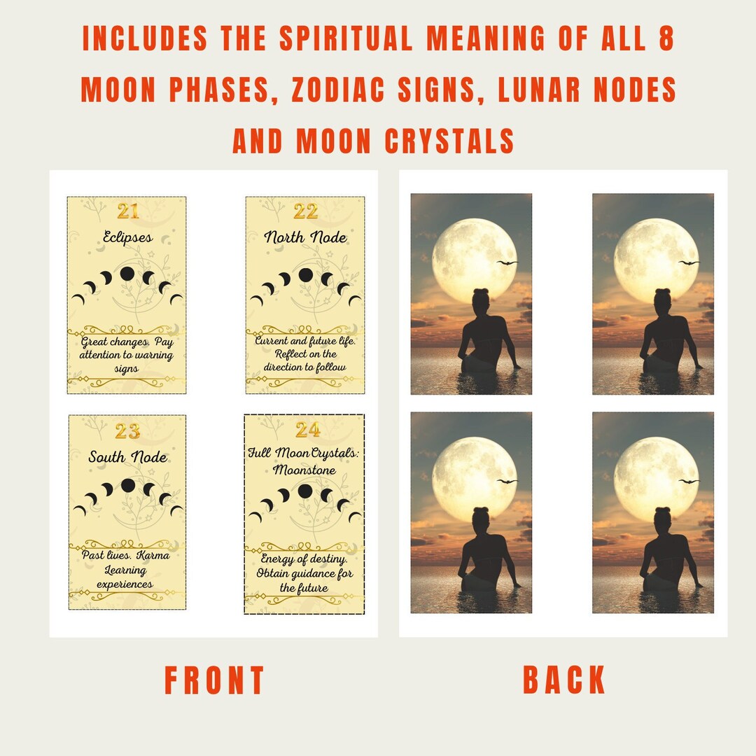 Moon Oracle Deck Printable Goddess Oracle Deck Full Moon Etsy