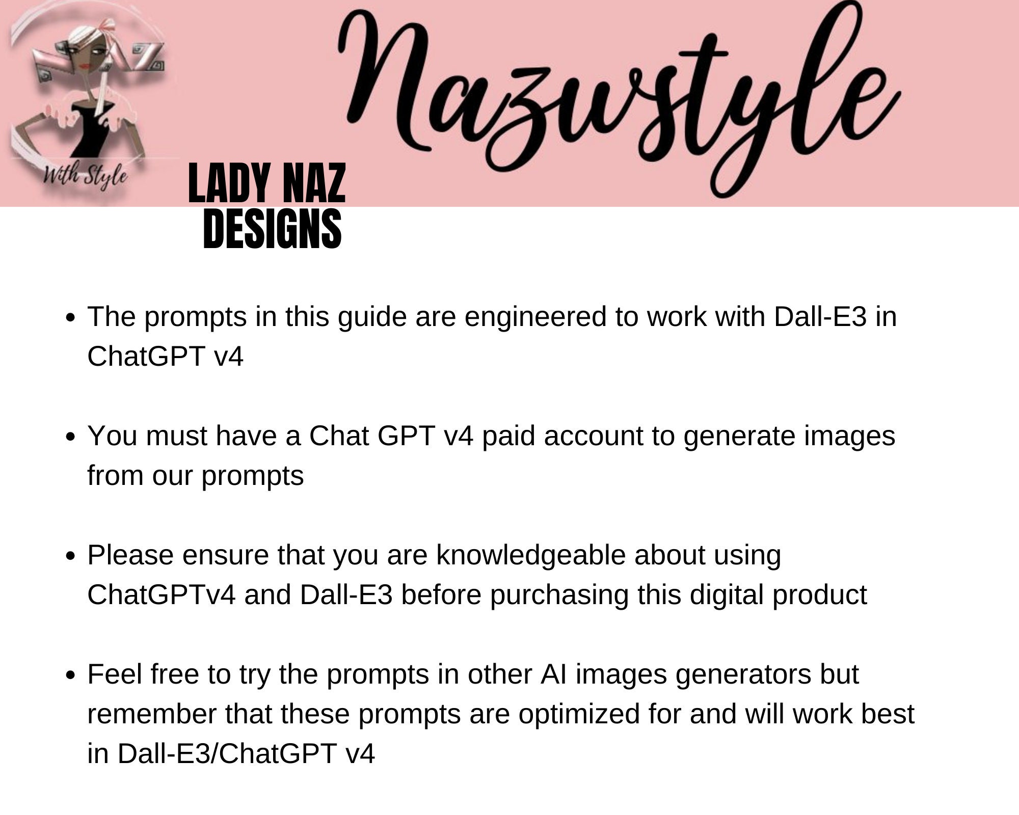 Dall E 3 Chatgpt 4 Ai Art Prompt Guide African American Etsy Ireland