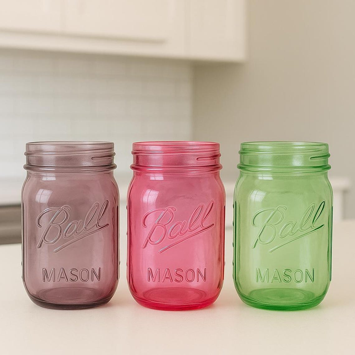 Translucent Colored Ball Mason Jars Purple, Red & Green Glass Jars - Etsy