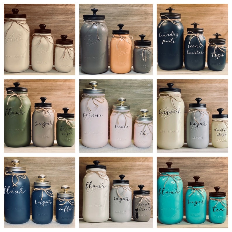 Customized Mason Jar Canister Set - Etsy