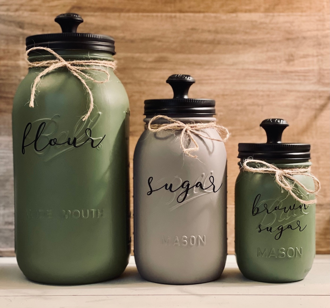 Mason Jar Canister Set - Etsy