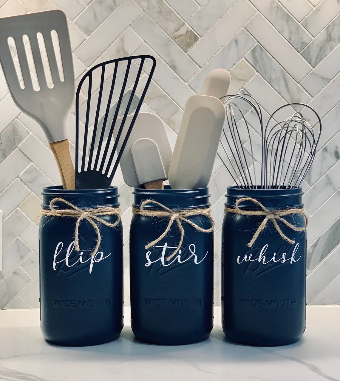 Flip, Stir, and Whisk Utensil Jars - Etsy