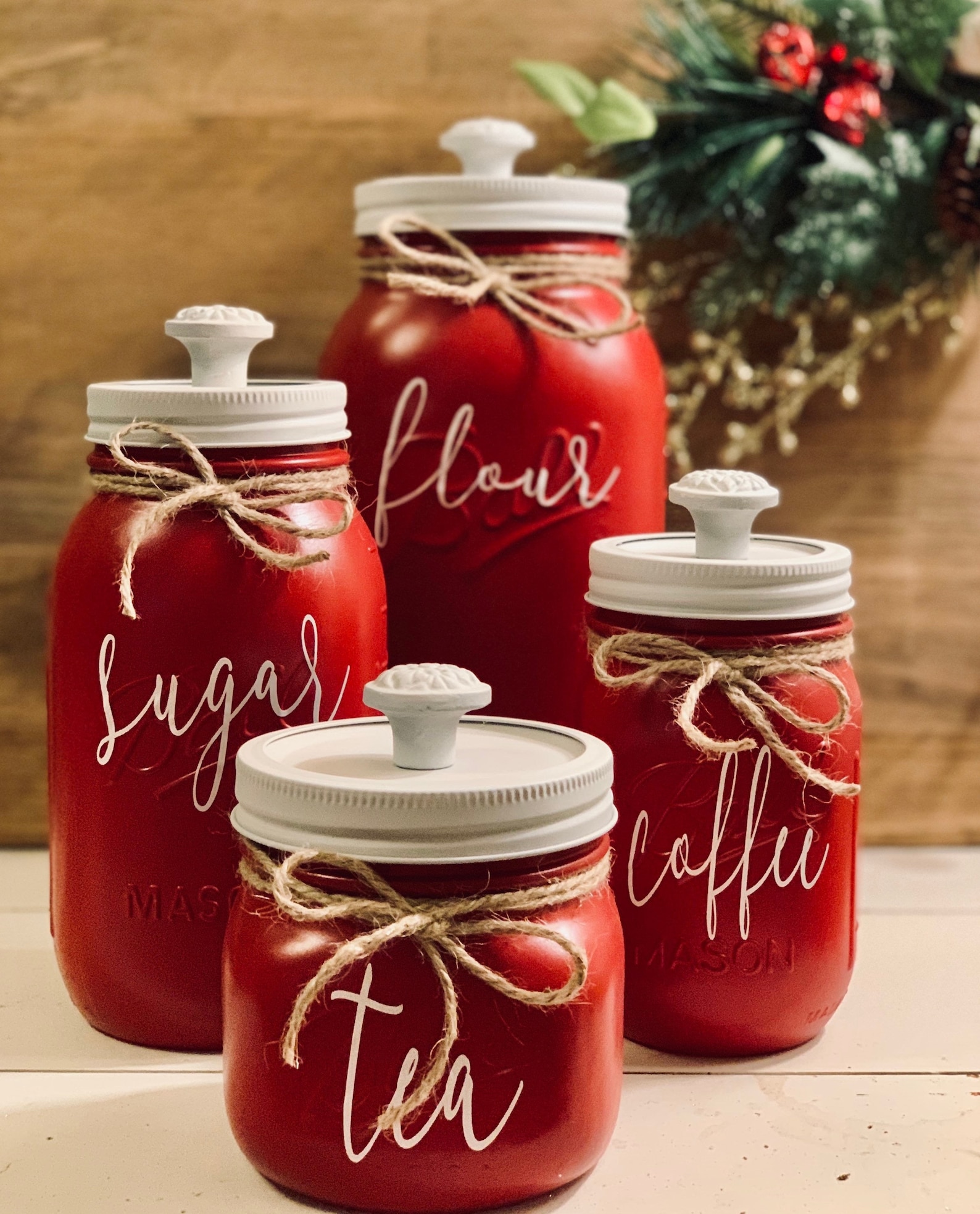 Holiday Mason Jar Canister Set - Etsy