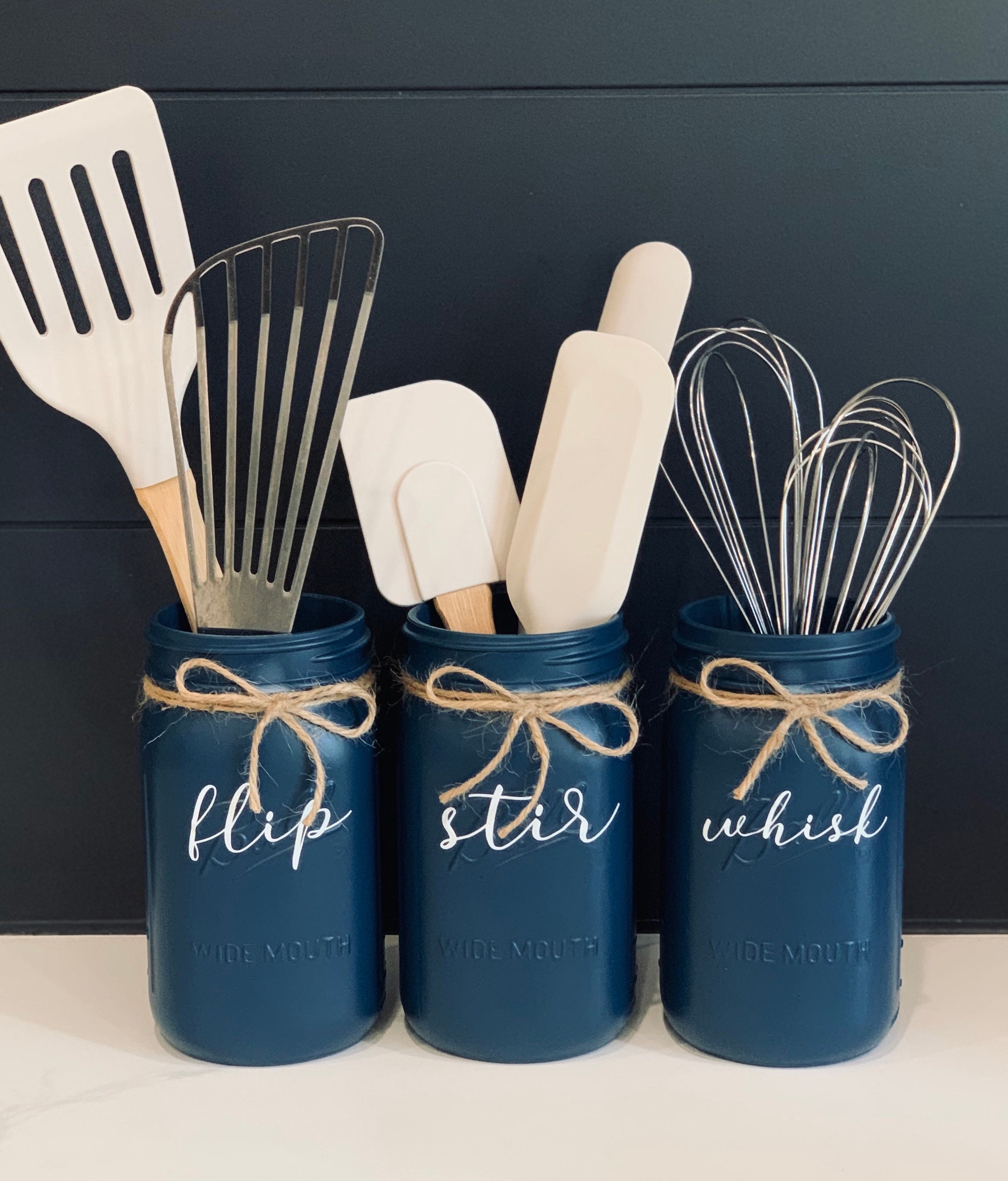 Flip, Stir, and Whisk Utensil Jars - Etsy