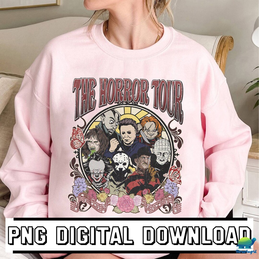 Horror Tour Png Sublimation Design, Scary Movie Characters Png, Horror ...