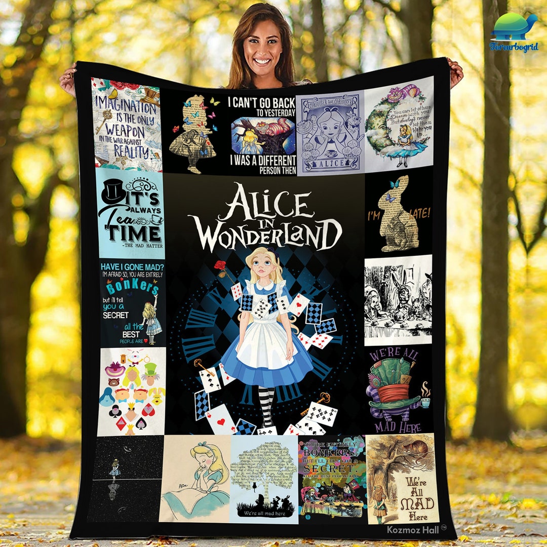 Alice in Wonderland Fleece Blanket Alice Blanket Alice Wonderland Xmas ...