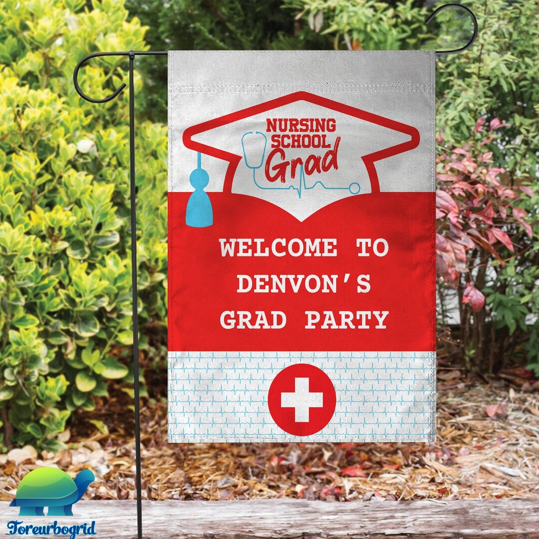 Custom Nursing School Graduation Flag, Custom Graduation Garden Flag ...