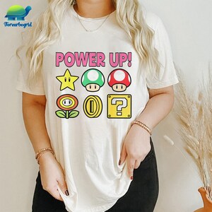 Super Mario Power Up Shirt Super Mario Mushroom Power up Shirt Birthday ...