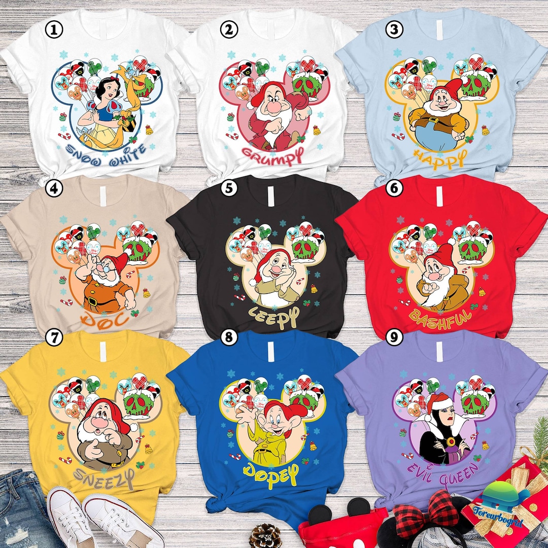 Snow White and Seven Dwarfs Christmas Family Matching Shirt 7 - Etsy