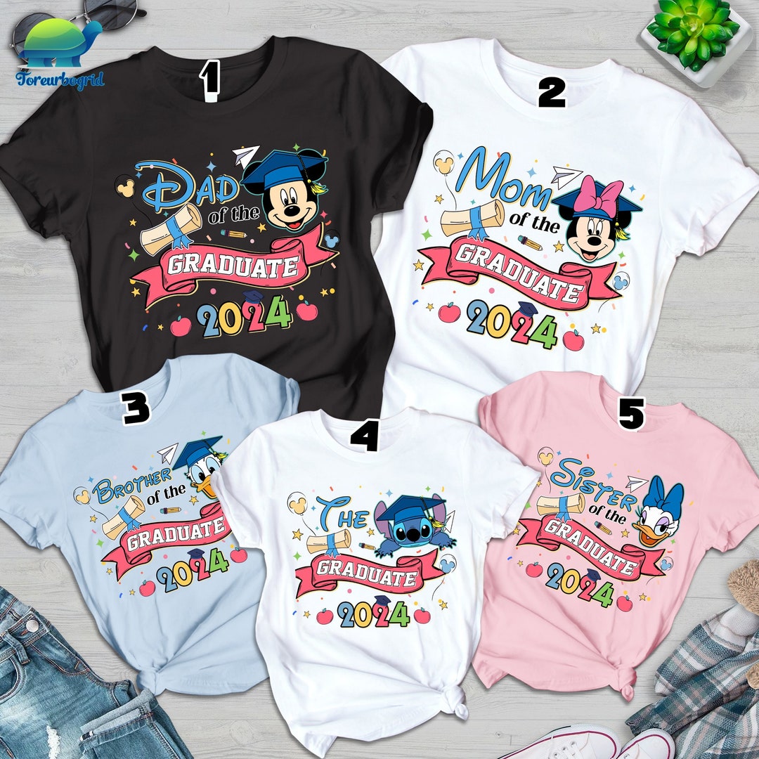 Custom Mickey and Friends Graduate Shirt, Disneyland Family Graduation ...